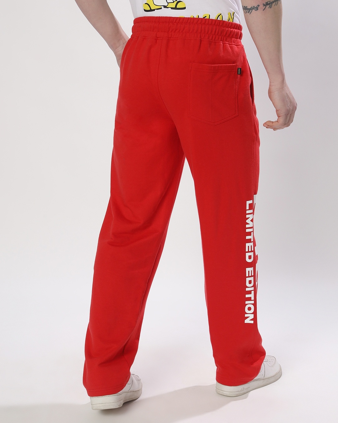 Buy Men's Red Typography Relaxed Fit Track Pants Online at Bewakoof