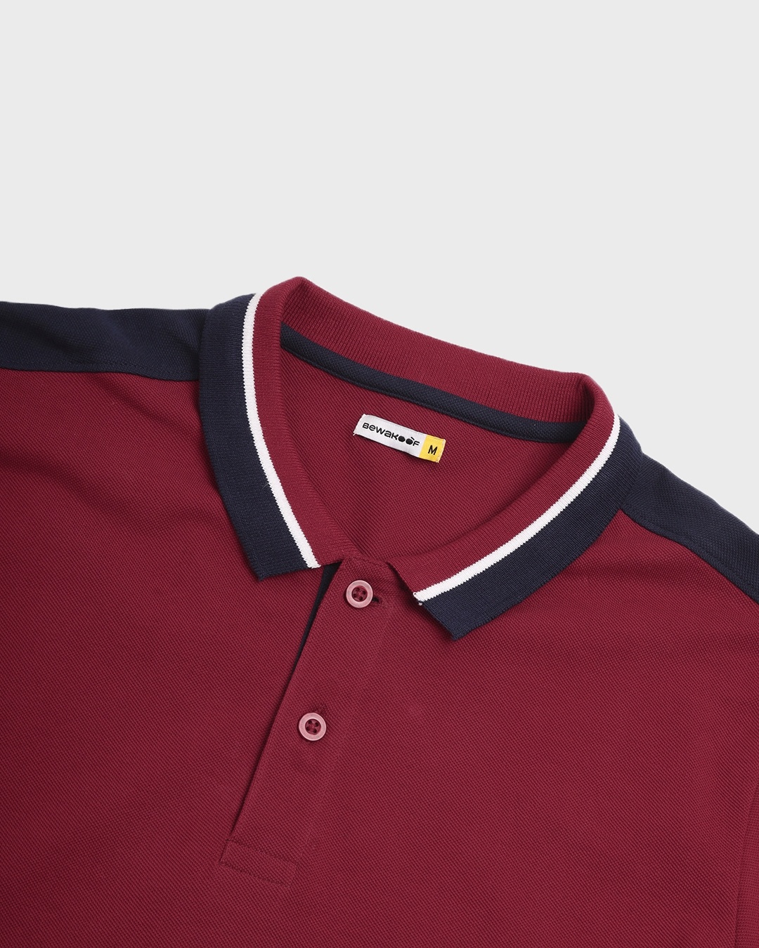 Buy Men's Savvy Red Color Block Polo T-shirt for Men red Online at Bewakoof