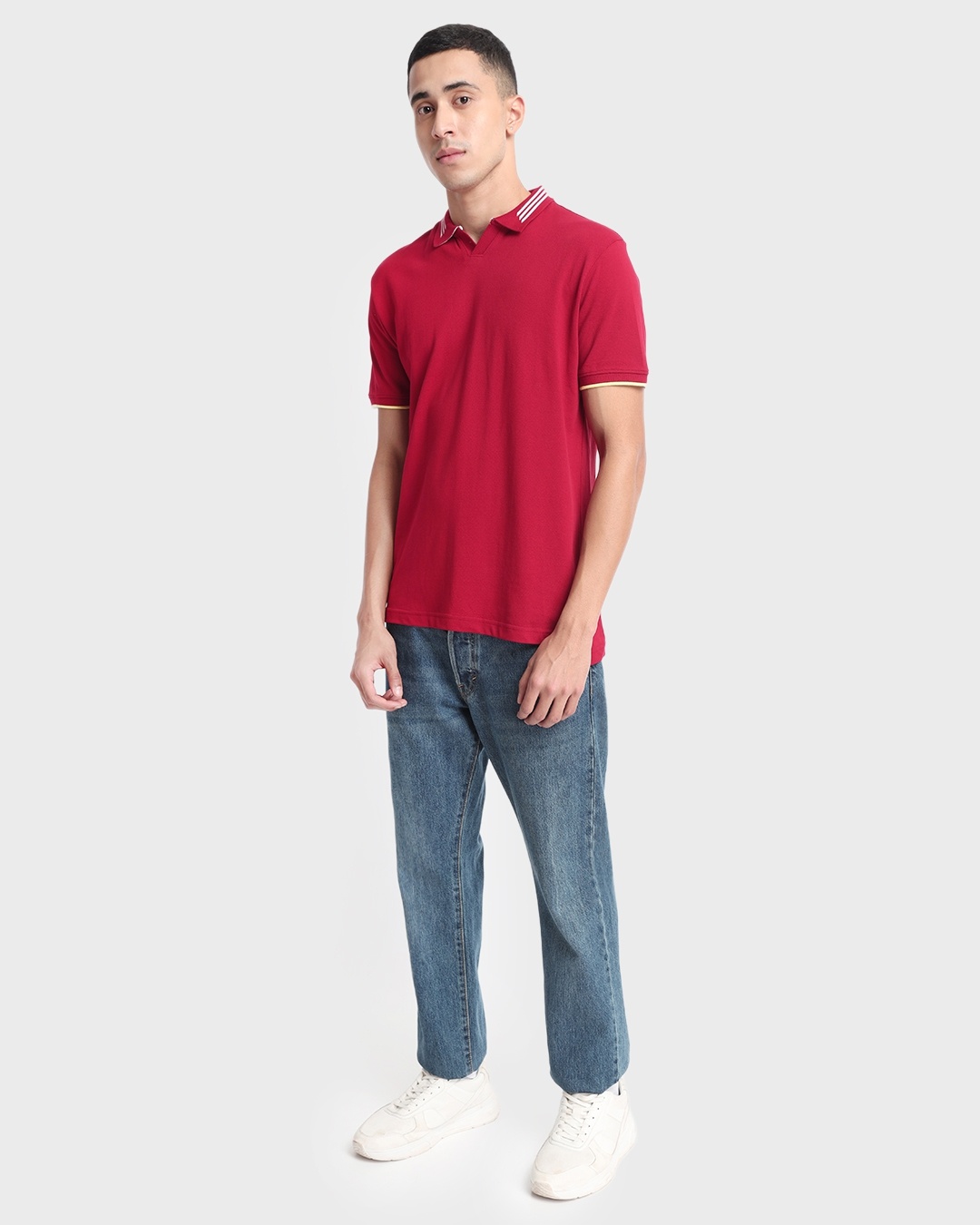 Buy Men's Savvy Red Polo T-shirt for Men red Online at Bewakoof