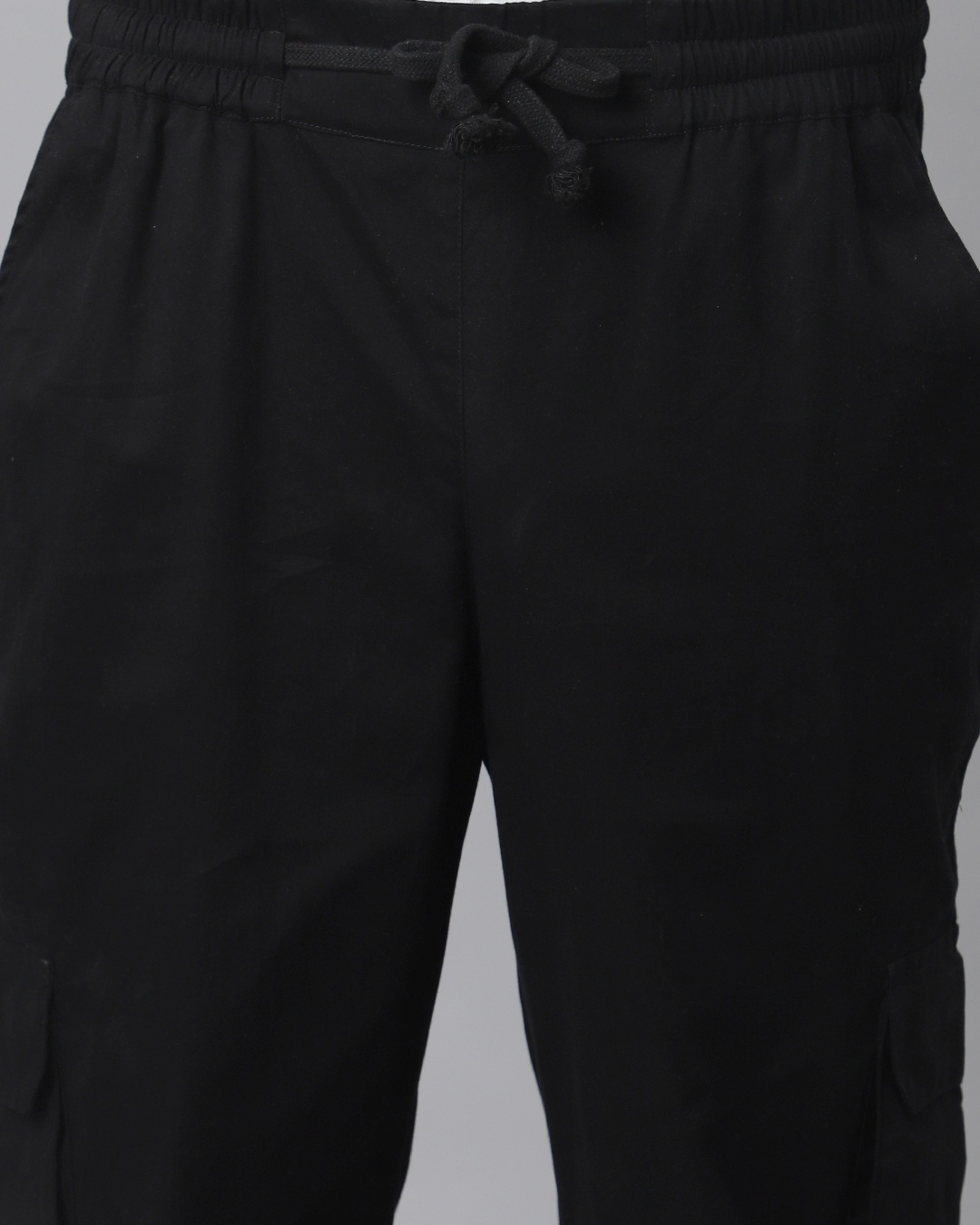 Buy Men's Space Black Loose Comfort Fit Cargo Parachute Pants Online at ...