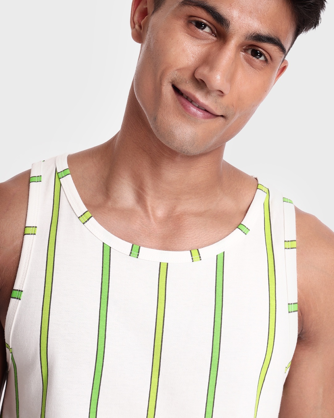 Buy Men's White Striped Vest for Men white Online at Bewakoof