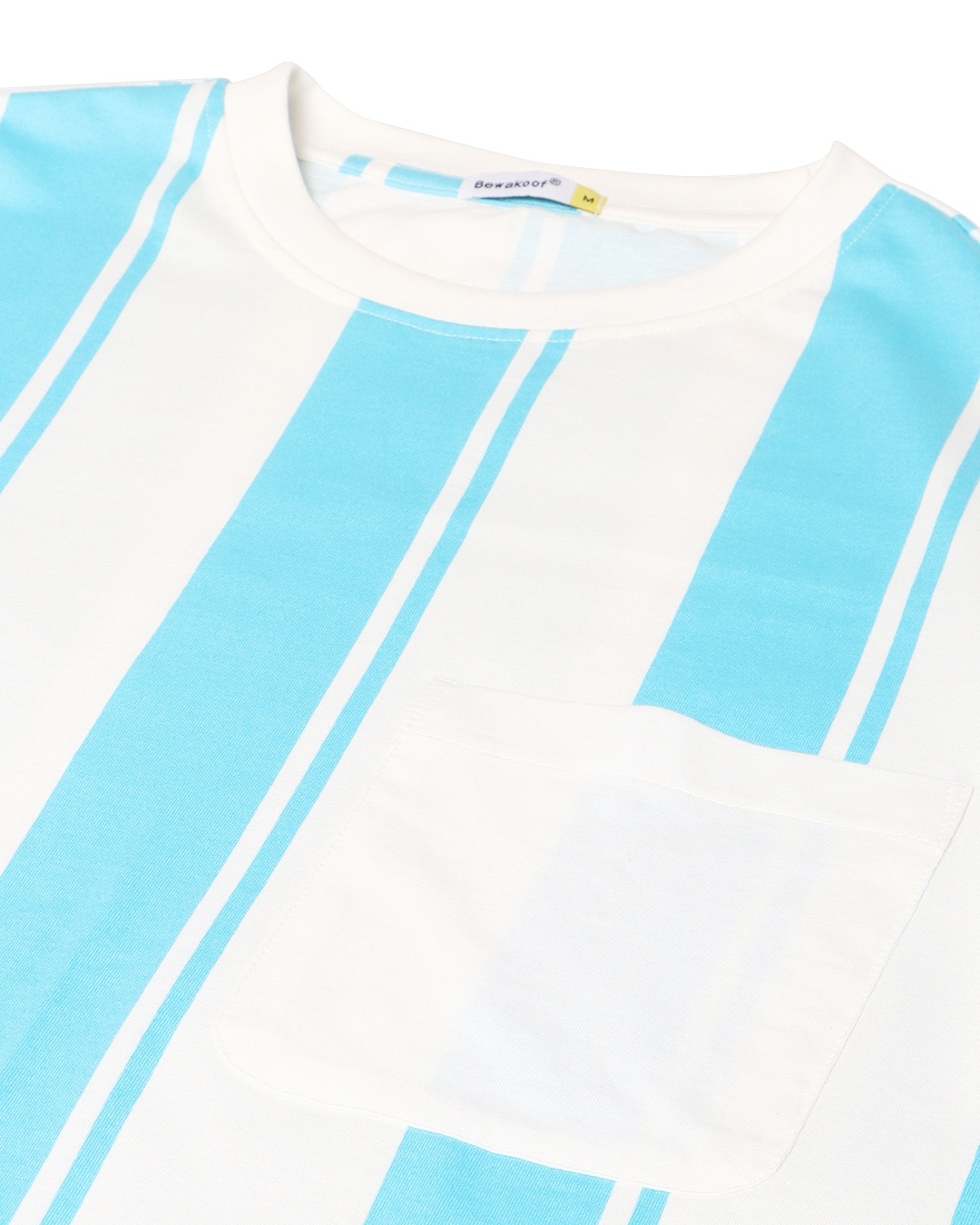 Buy Men's Upbeat Blue Verticle Pocket Stripe Oversized T-shirt for Men ...