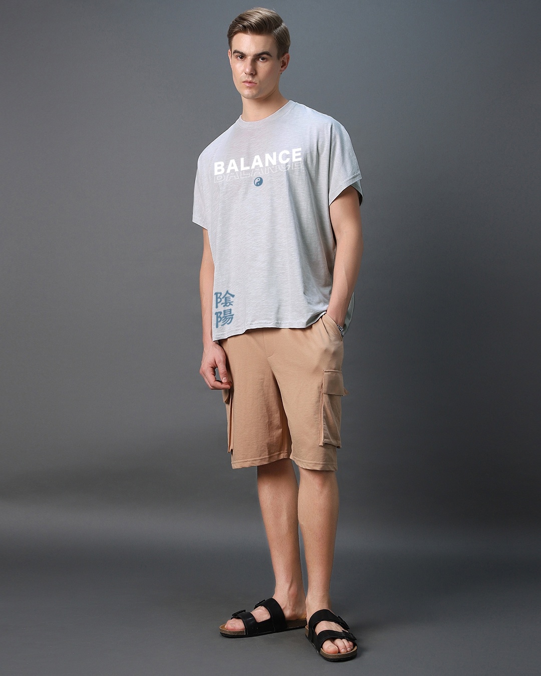 Buy Men's Vapour Blue Balance Graphic Printed Monster Fit Vest Online ...