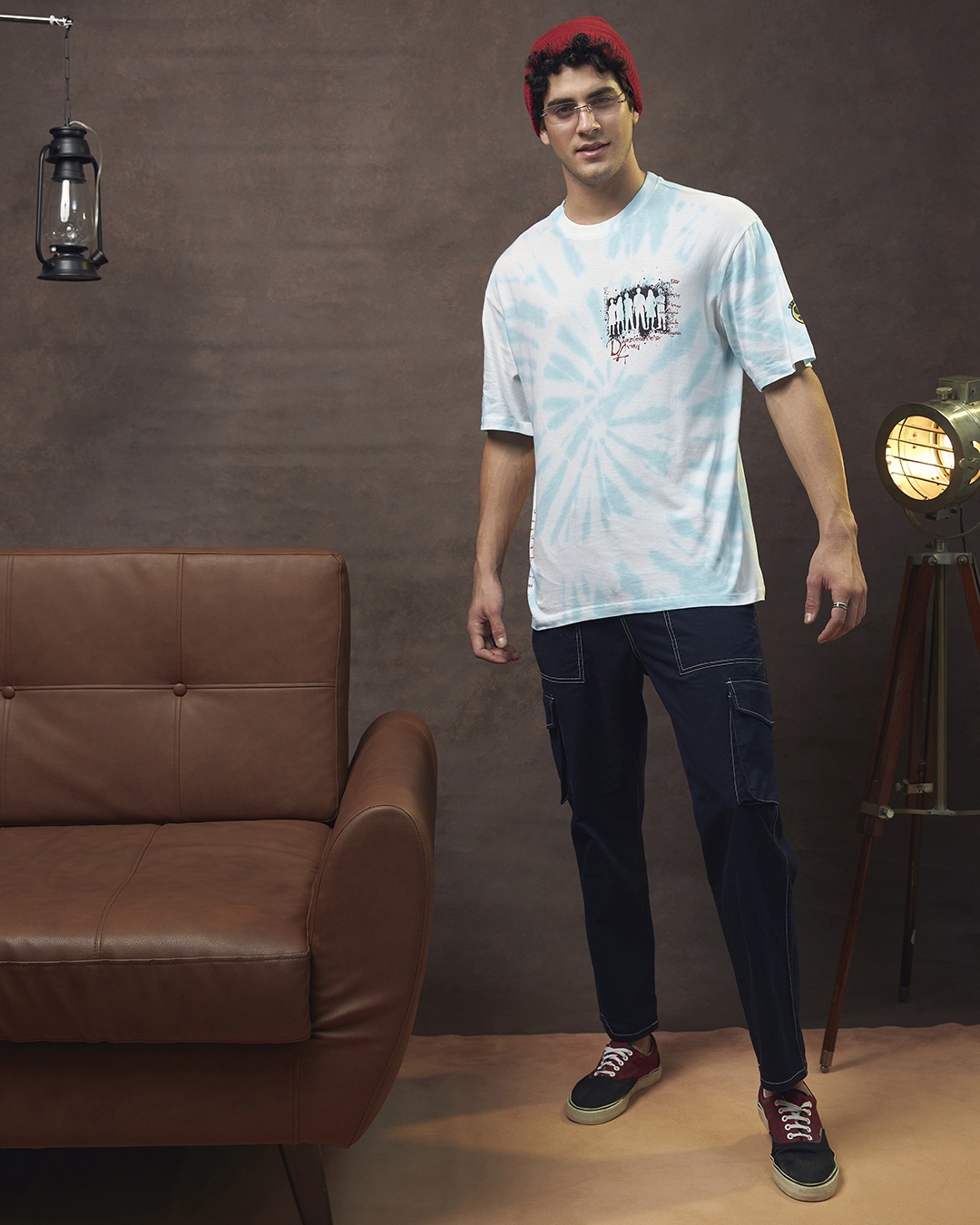 Buy Mens White And Blue D Army Tie And Dye Oversized T Shirt Online At