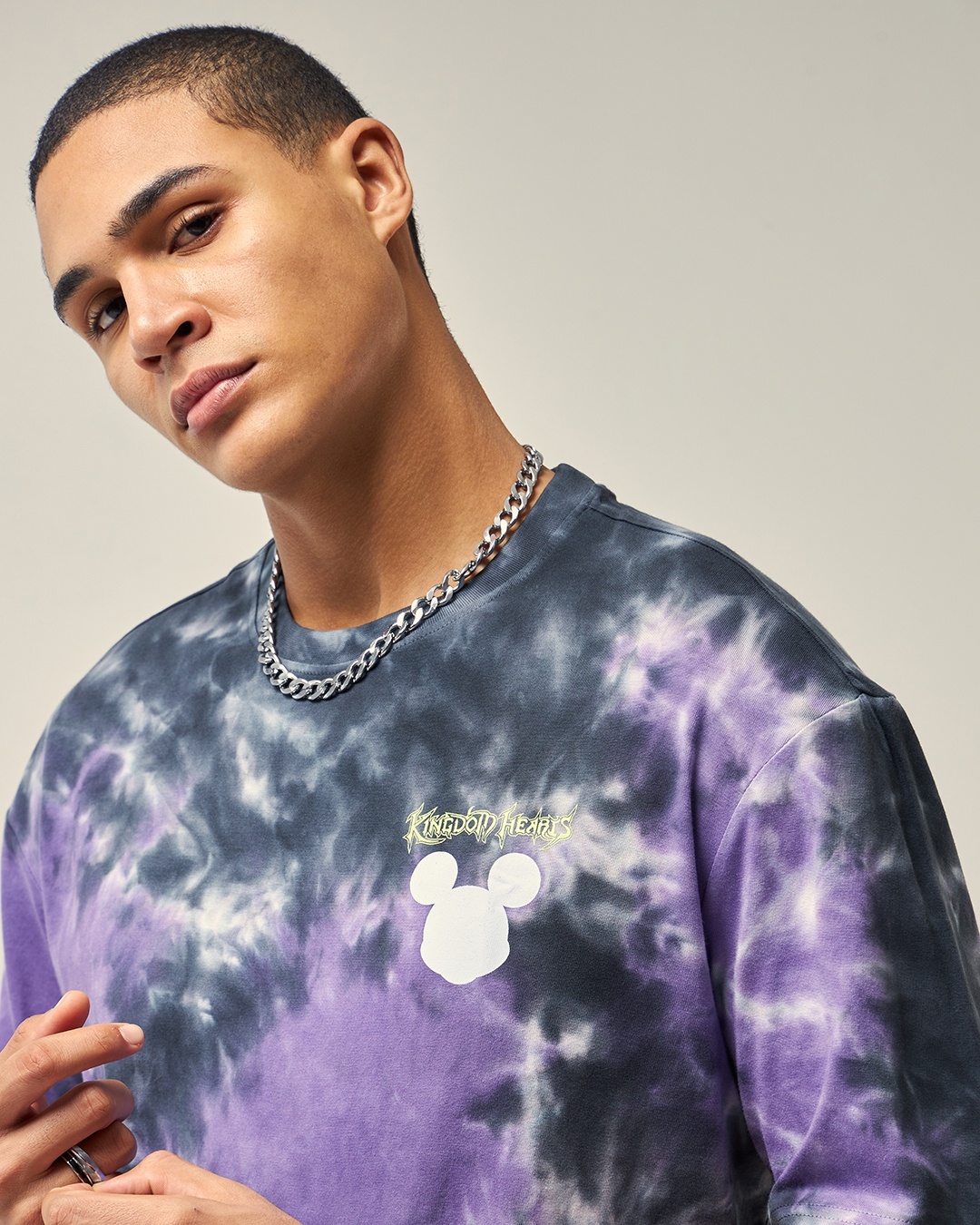 Buy Mens White And Blue Hearts Trio Tie And Dye Oversized T Shirt Online