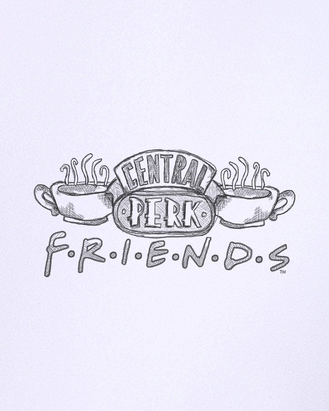 Buy Men's White Central Perk Graphic Printed T-shirt Online at Bewakoof