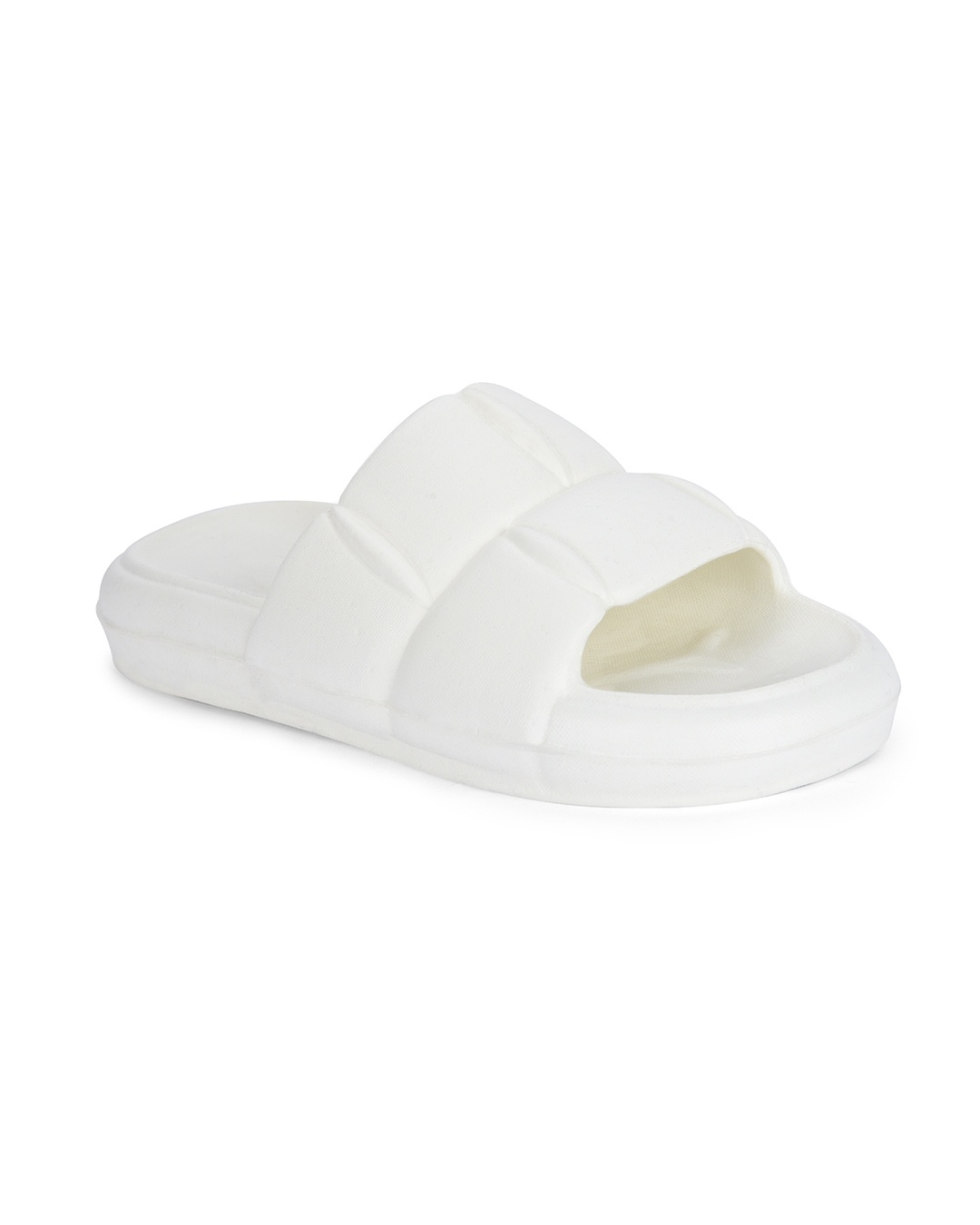 Buy Men's White Cushioned Sliders Online in India at Bewakoof