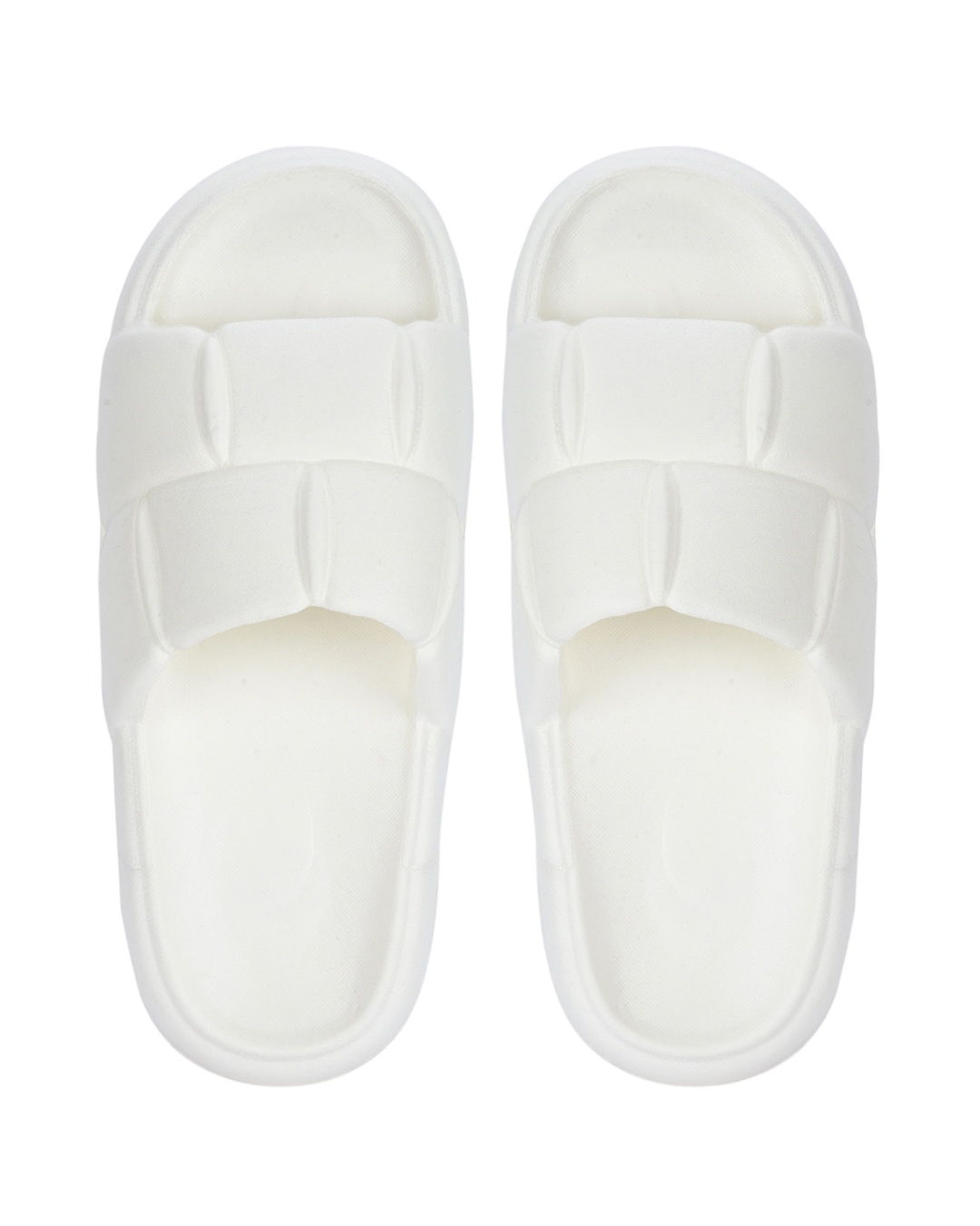 Buy Men's White Cushioned Sliders Online in India at Bewakoof