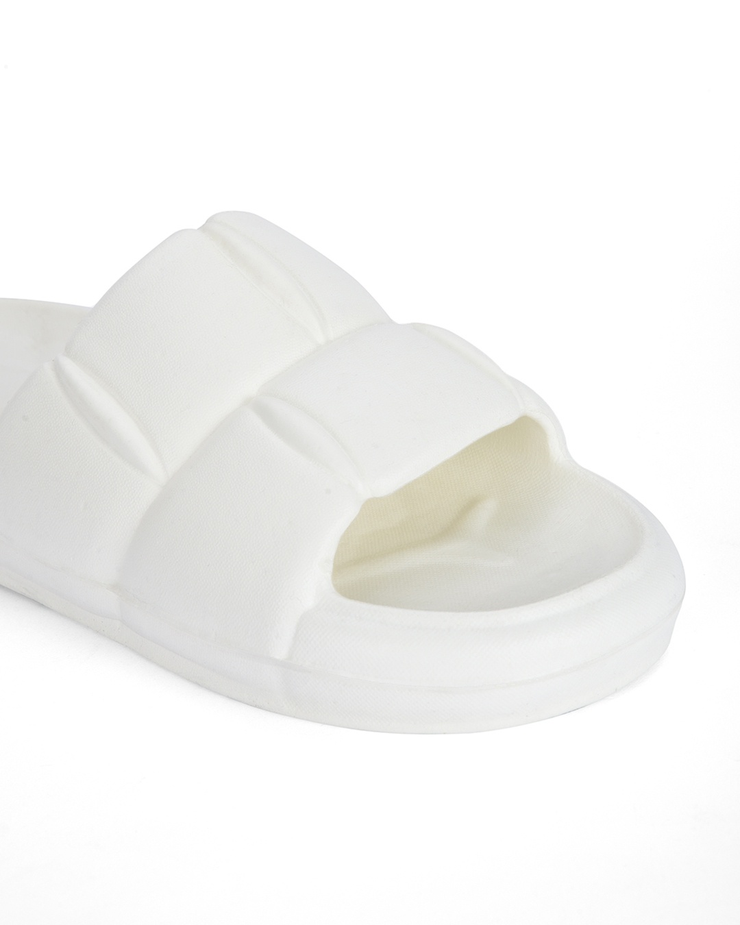 Buy Men's White Cushioned Sliders Online in India at Bewakoof