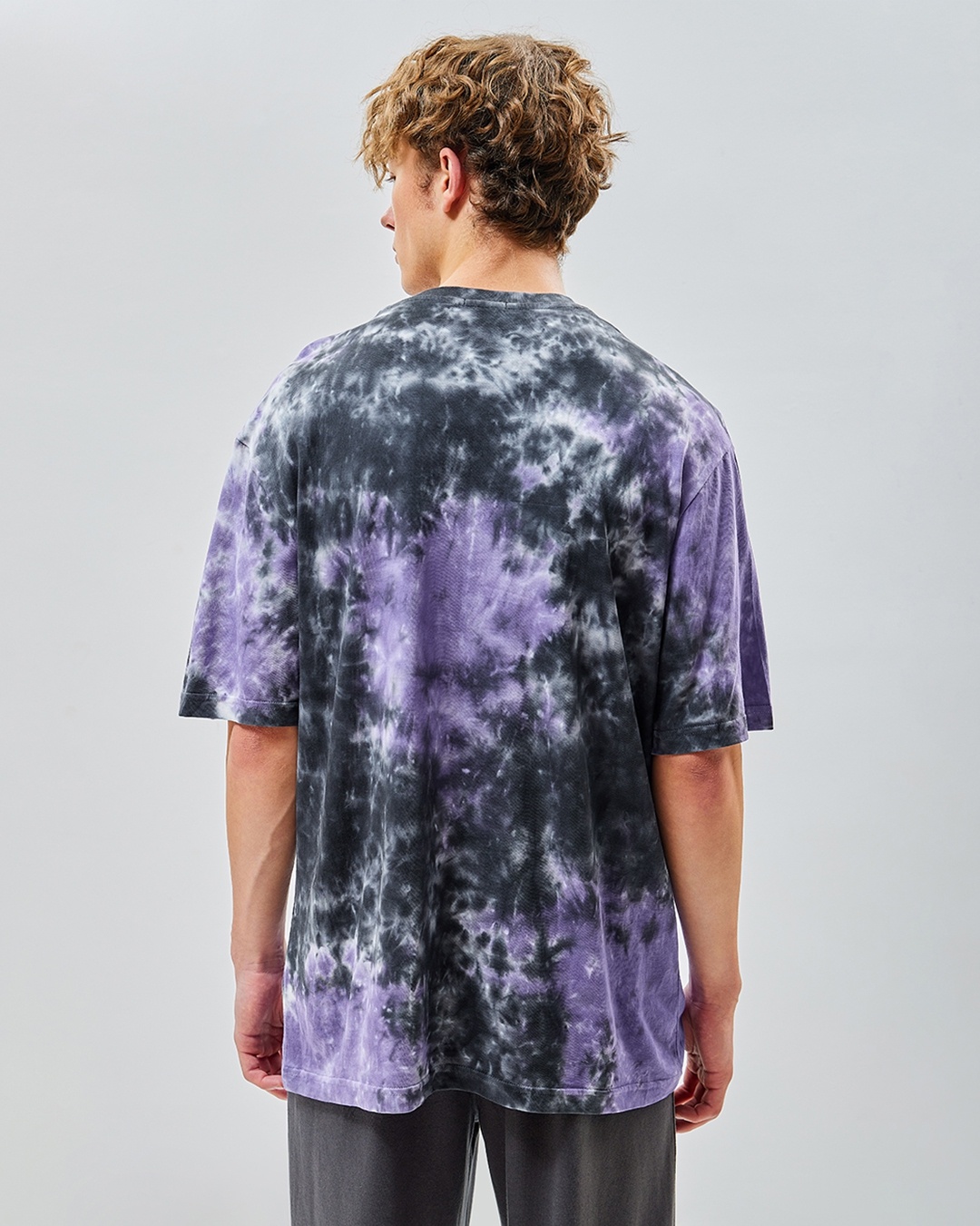 Buy Mens White And Purple Miles Tie And Dye Oversized T Shirt Online At