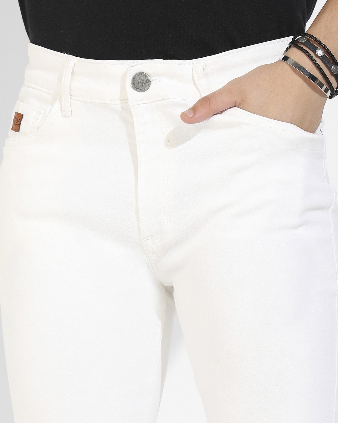 Buy Men's White Ripped Denim Shorts Online at Bewakoof