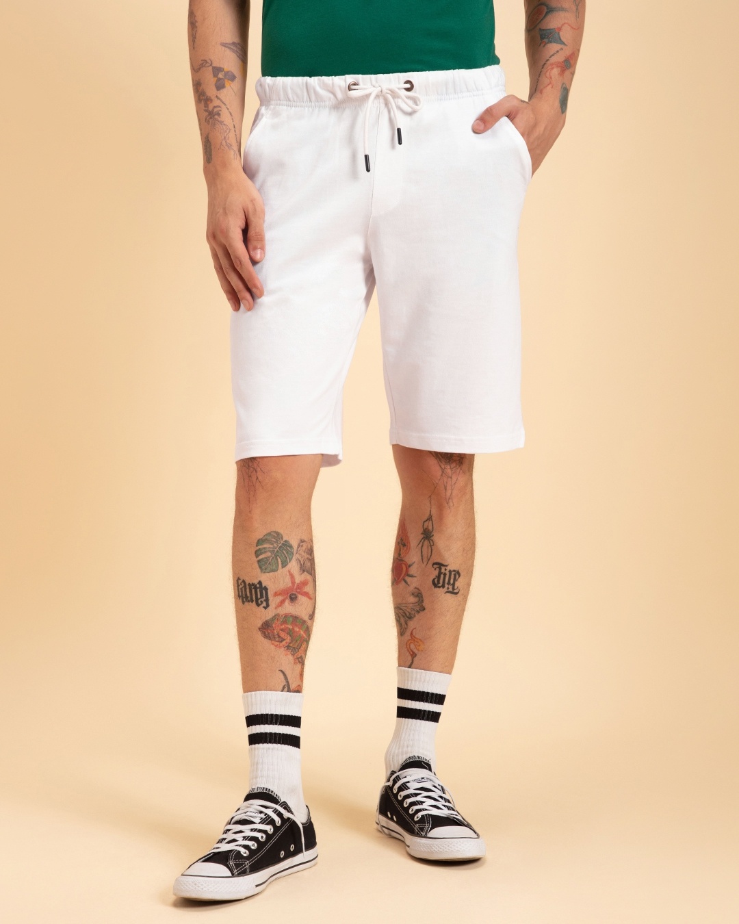 Buy Men's White Shorts Online at Bewakoof
