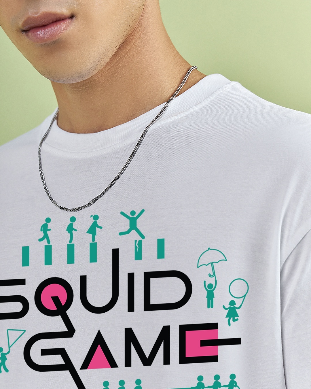 Buy Men's White Squid game Graphic Printed Oversized T-shirt Online at ...