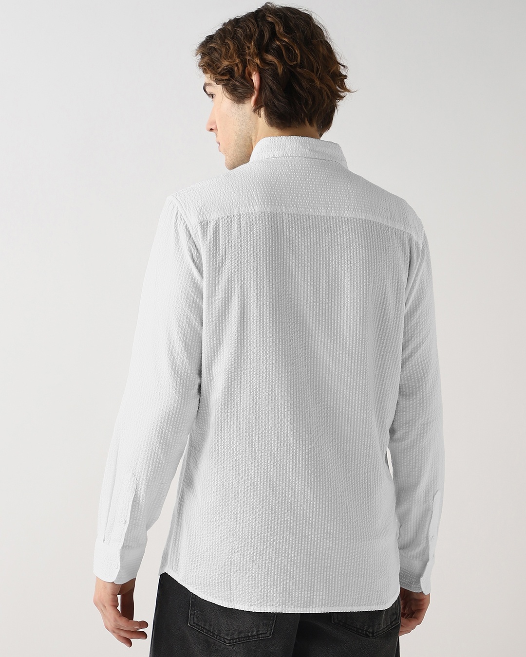 Buy Men's White Textured Shirt Online at Bewakoof