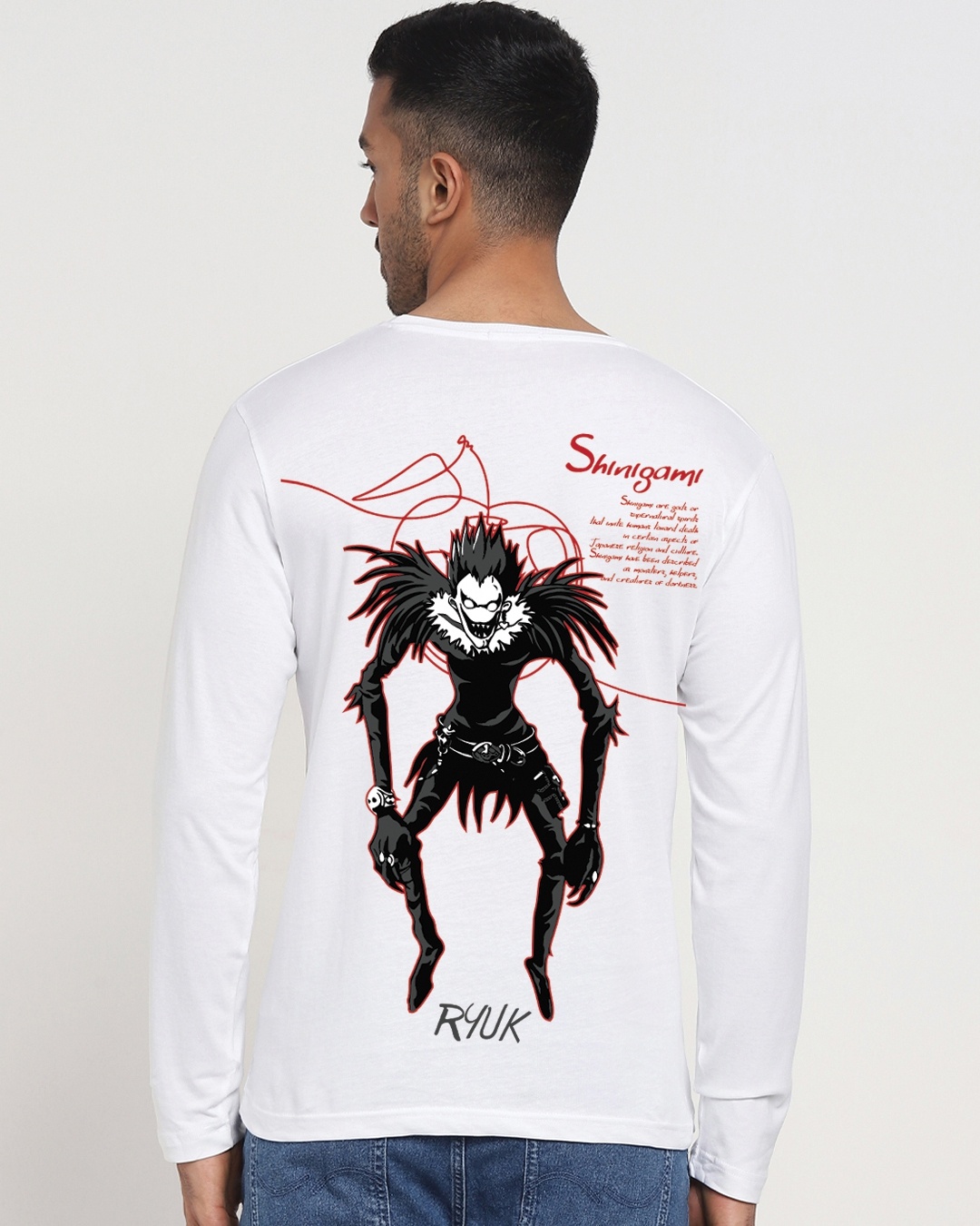 Buy Men's White The Ryuk Graphic Printed T-shirt for Men white Online ...