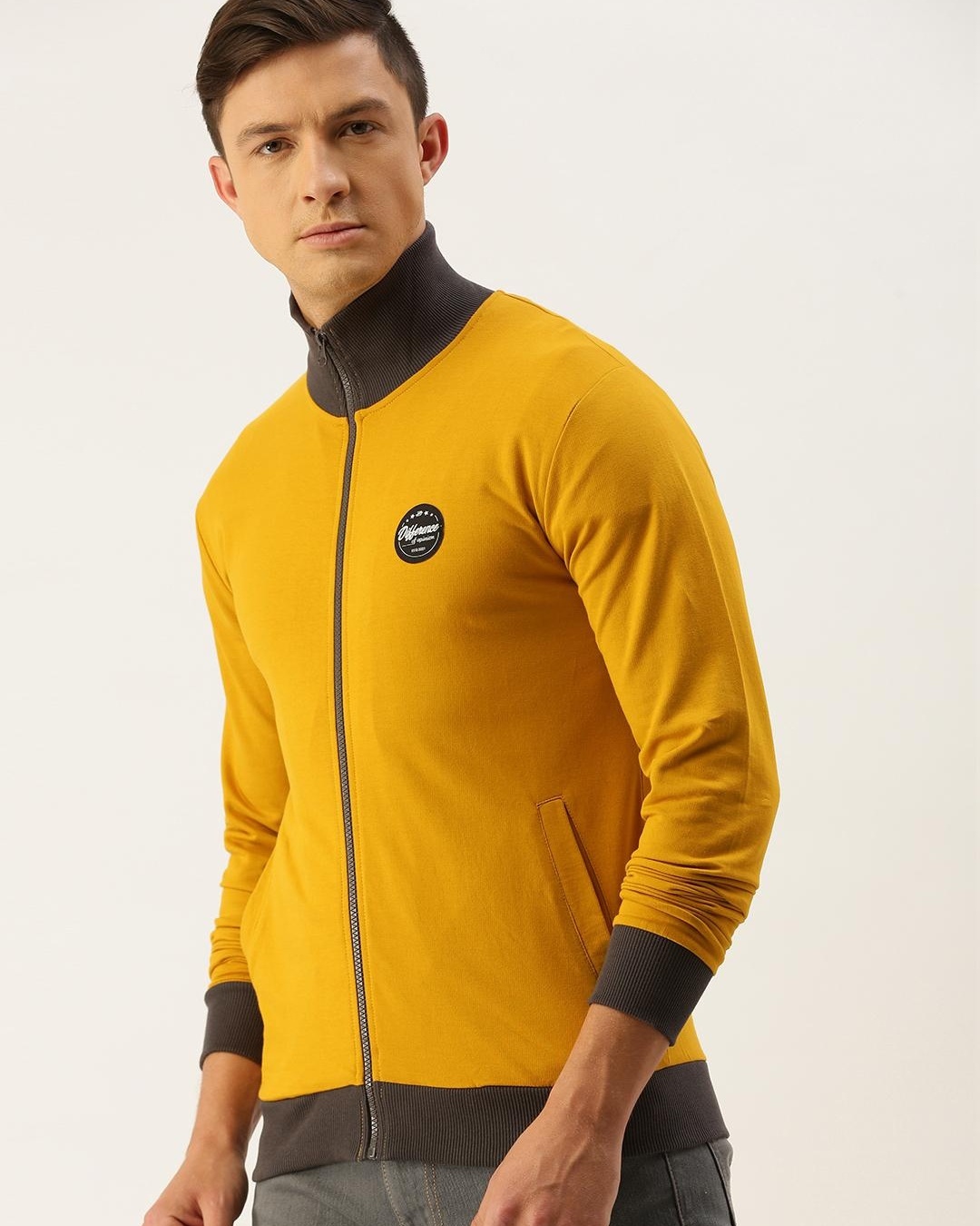 Buy Men's Yellow Color Block Jacket for Men Yellow Online at Bewakoof