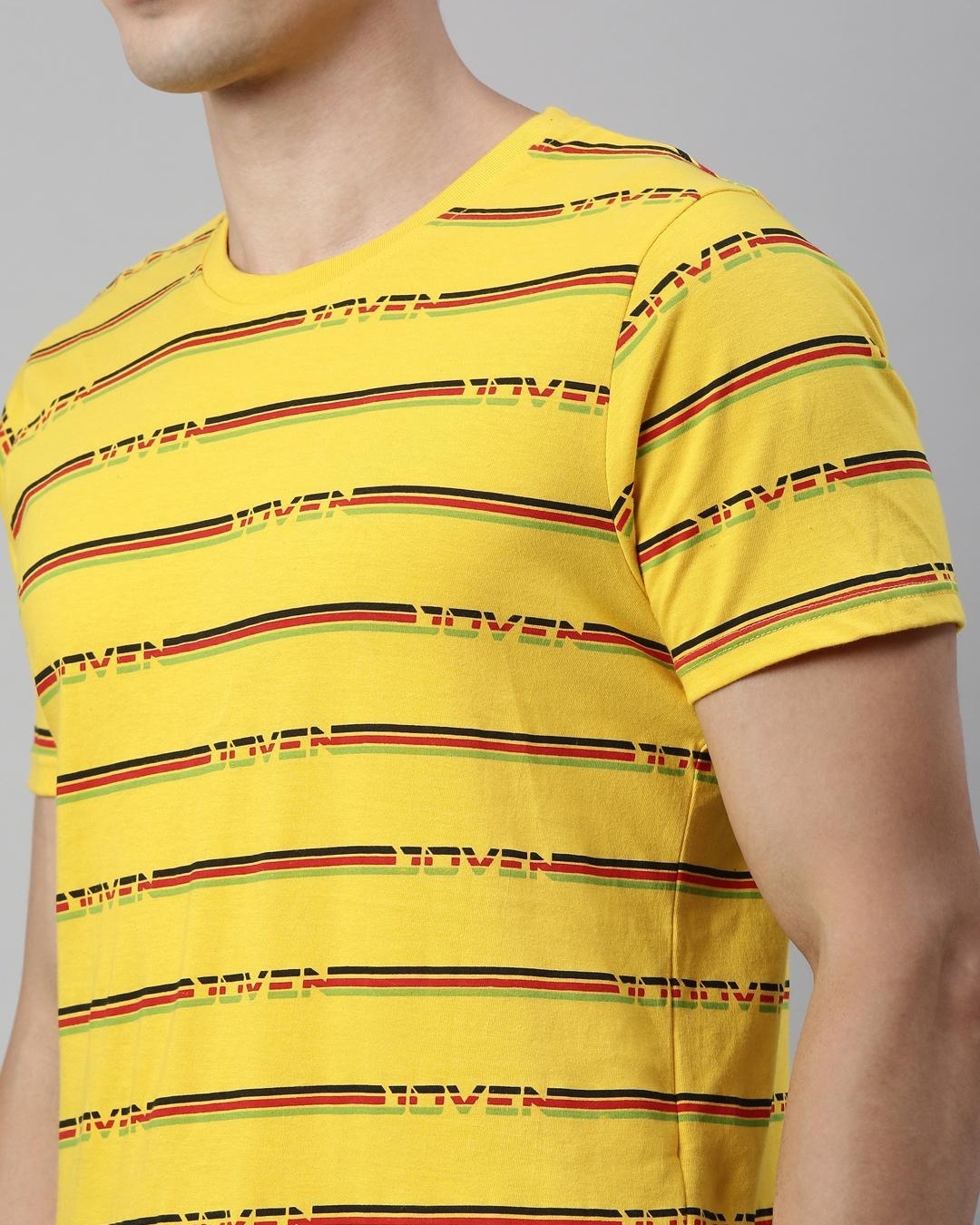 Buy Men's Yellow Striped T-shirt for Men Yellow Online at Bewakoof
