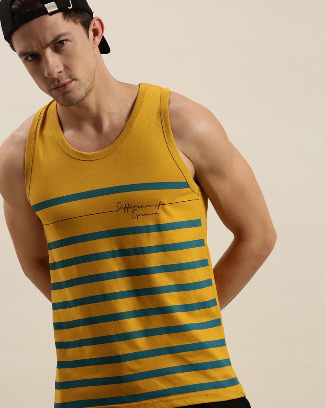 Buy Men's Yellow Striped Tank Top for Men Yellow Online at Bewakoof