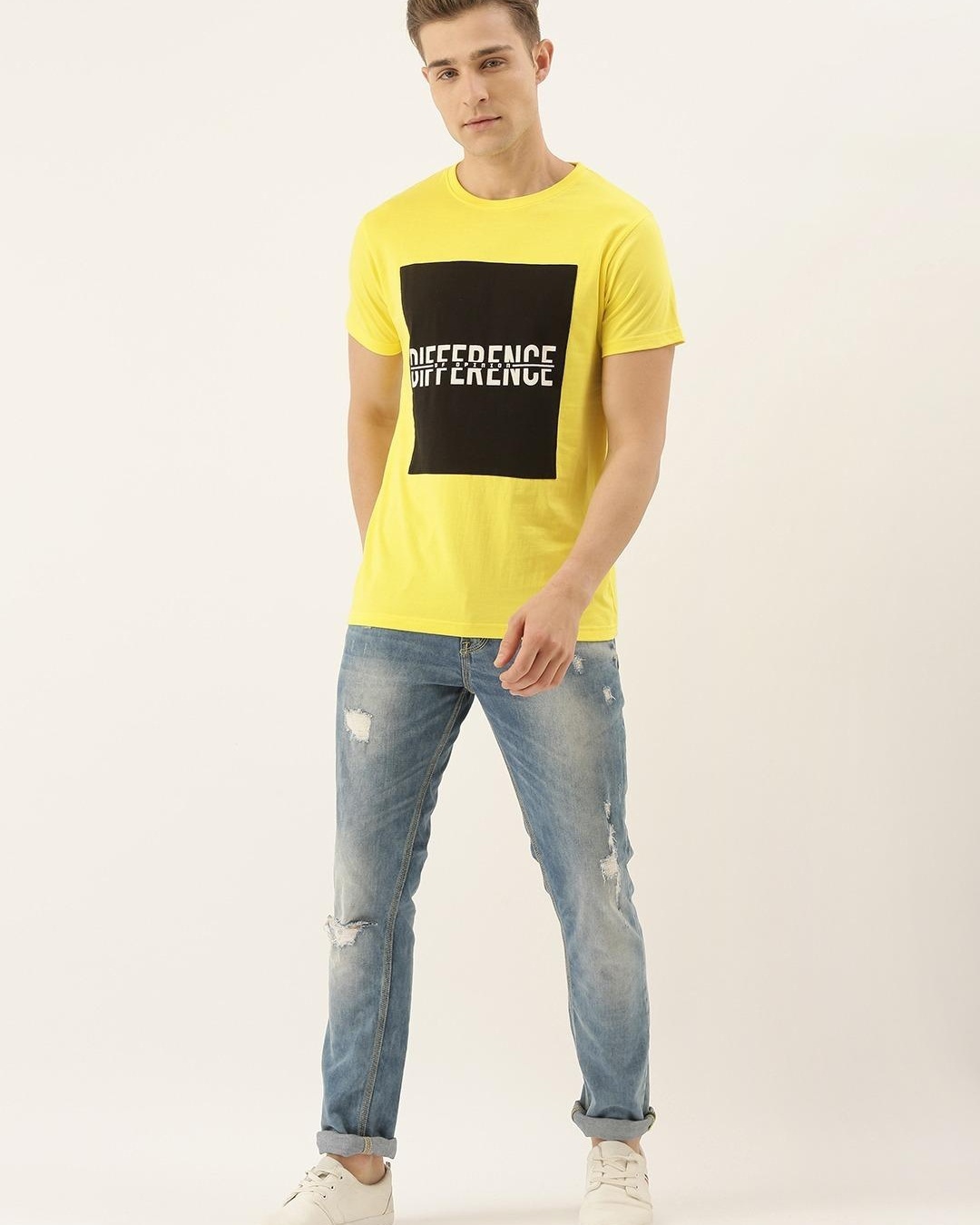 Buy Mens Yellow Typography T Shirt For Men Yellow Online At Bewakoof
