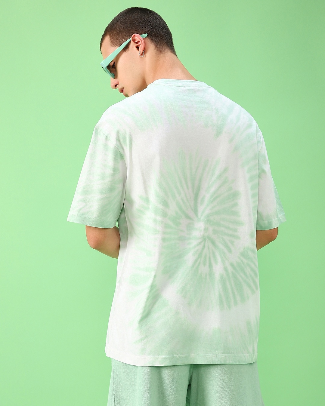 Buy Mens White And Green Tie And Dye Oversized T Shirt Online At Bewakoof