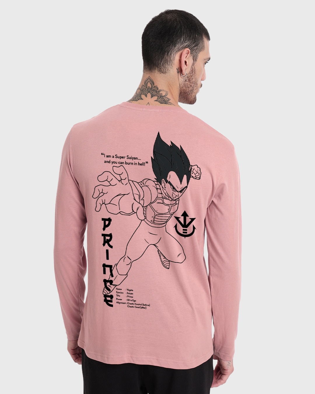 Buy Men's Pink Vegeta Saiyan Graphic Printed T-shirt for Men pink ...