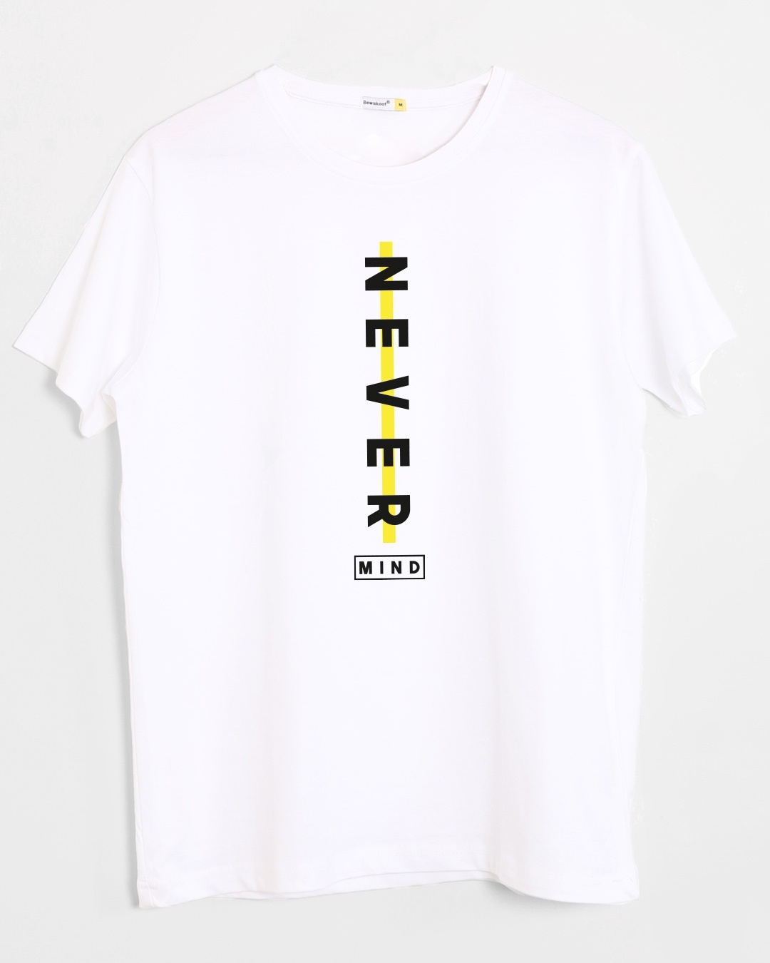 Buy Never Mind Stripe Half Sleeve T-Shirt White for Men white Online at ...