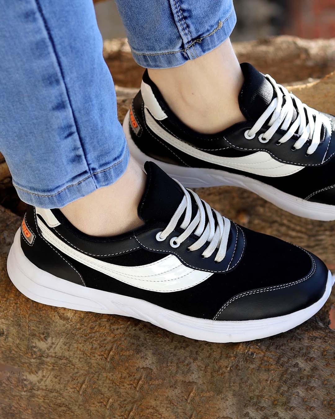 Buy Scettro Women's Black Color Blocked Sneakers Online in India at ...