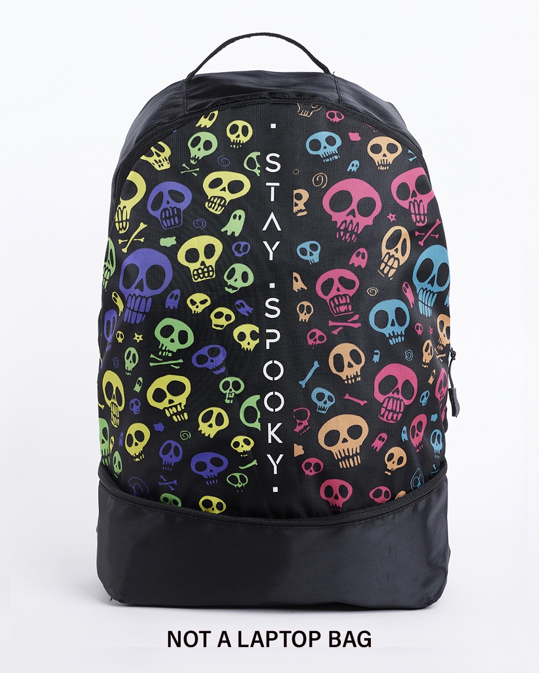 Buy Unisex Black Stay Spooky Graphic Printed Small Backpack Online in ...