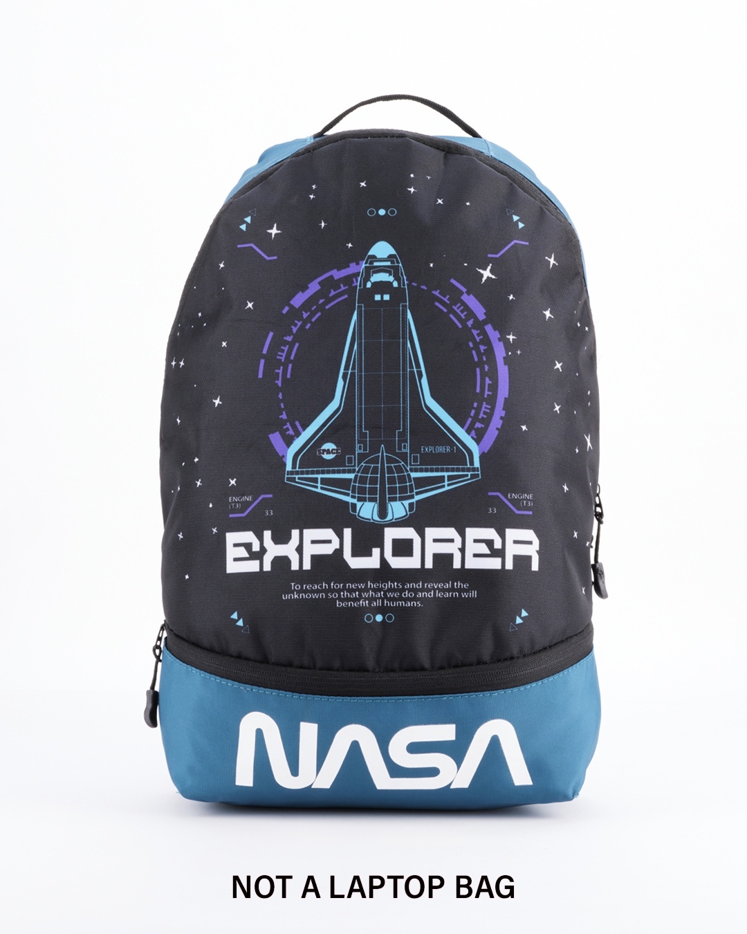 Buy Unisex Black NASA Explorer Graphic Printed Small Backpack Online in ...