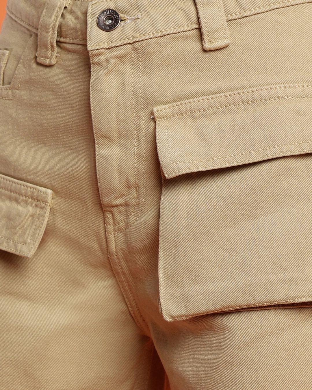 Buy Women's Beige Denim Cargo Shorts Online at Bewakoof