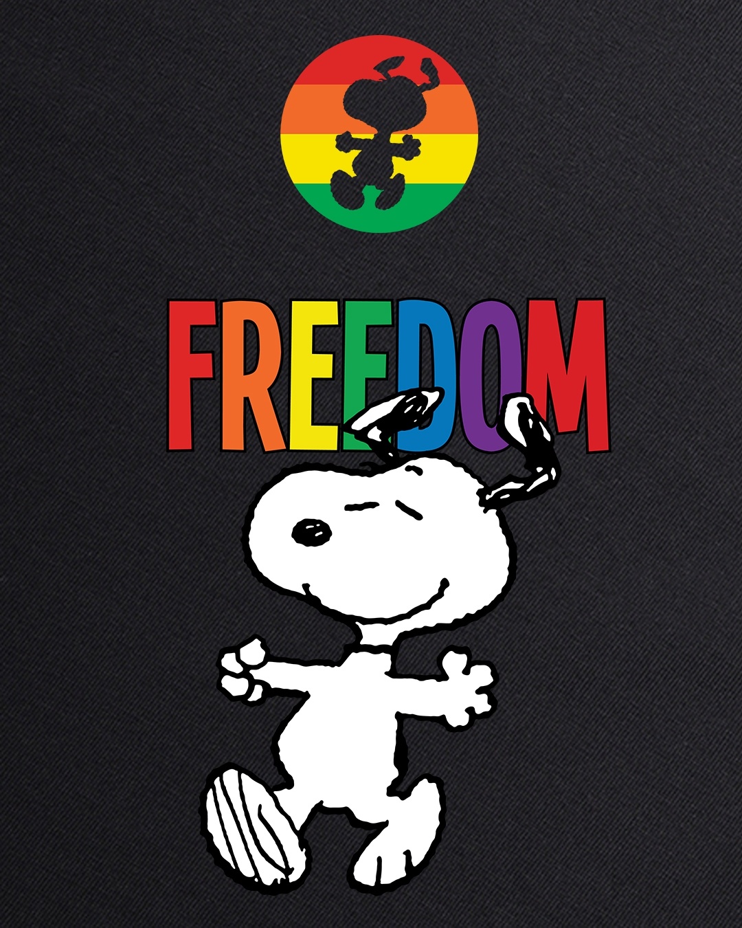 Buy Women's Black Freedom Snoopy Graphic Printed T-shirt Online at Bewakoof