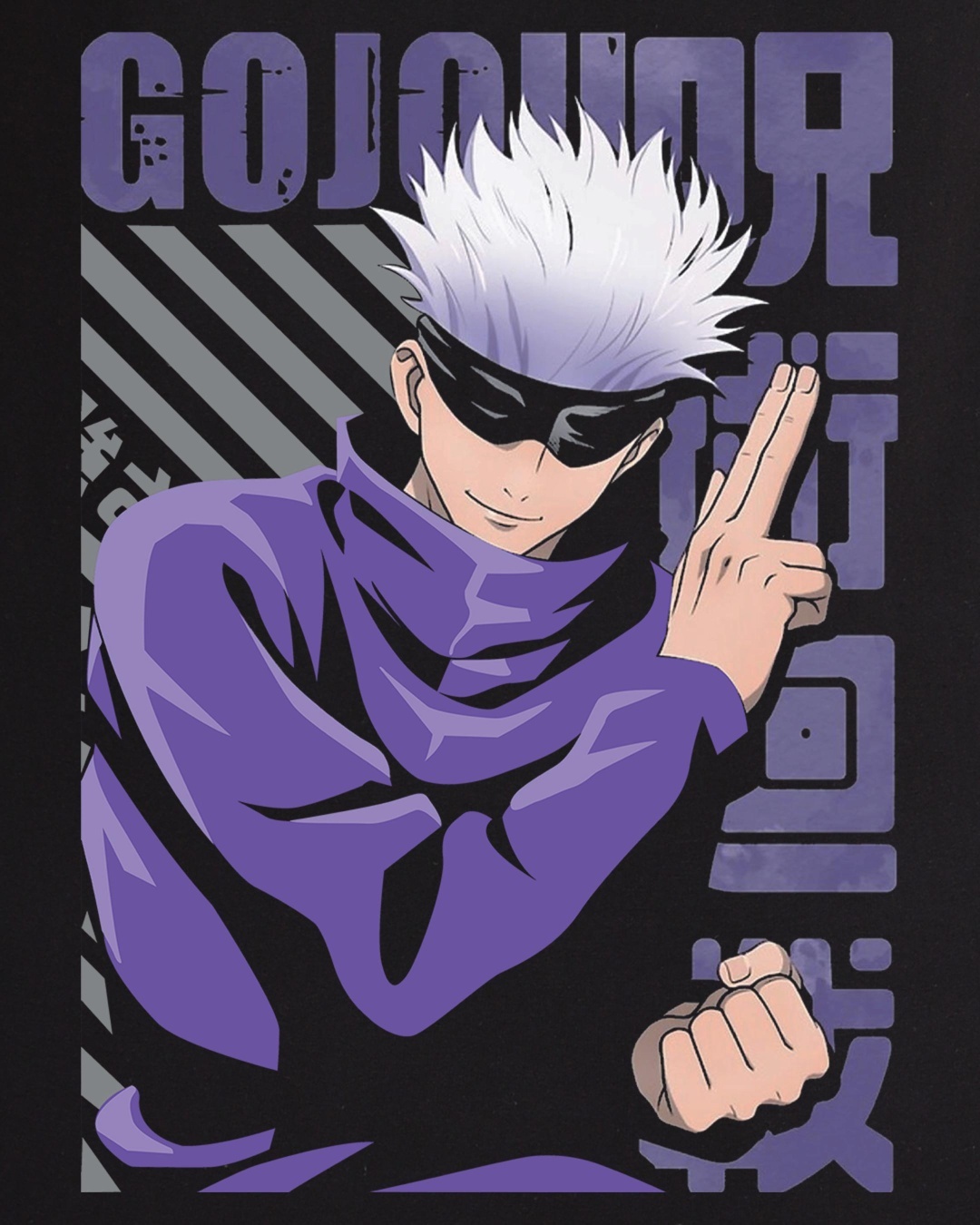 Buy Women's Black Gojo Graphic Printed Oversized T-shirt Online at Bewakoof