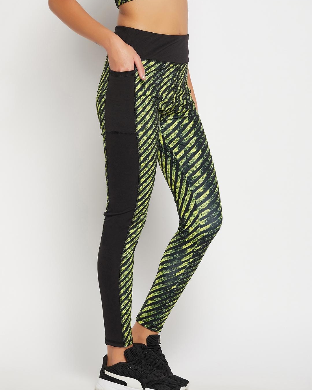 Buy Women's Black Printed Slim Fit Tights for Women Black Online at ...
