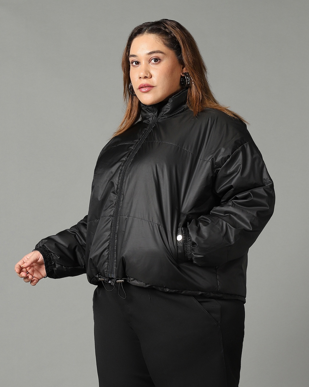 Buy Women's Black Oversized Plus Size Jacket Online at Bewakoof