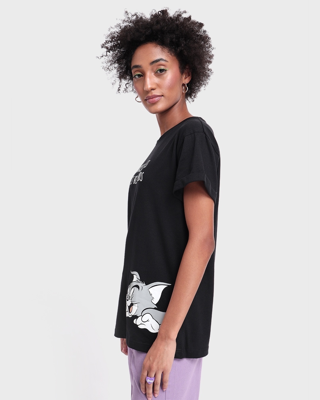 Buy Women's Black Worst Enemies Boyfriend T-shirt for Women black ...