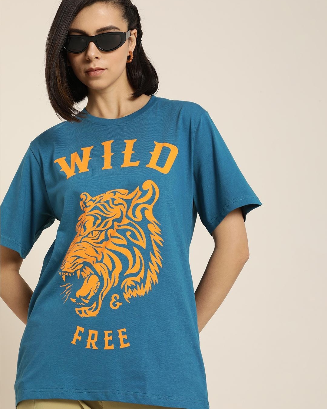 Buy Women's Blue Graphic Printed Oversized T-shirt for Women Blue ...