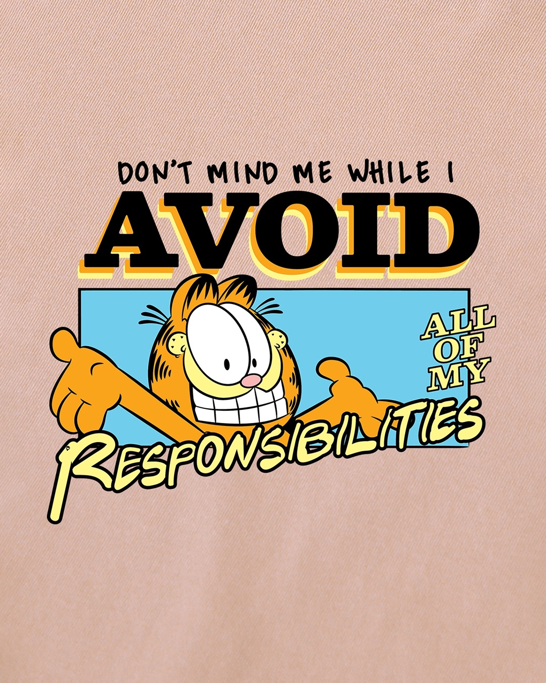 Buy Women's Brown Avoiding Responsibilities Graphic Printed Oversized ...