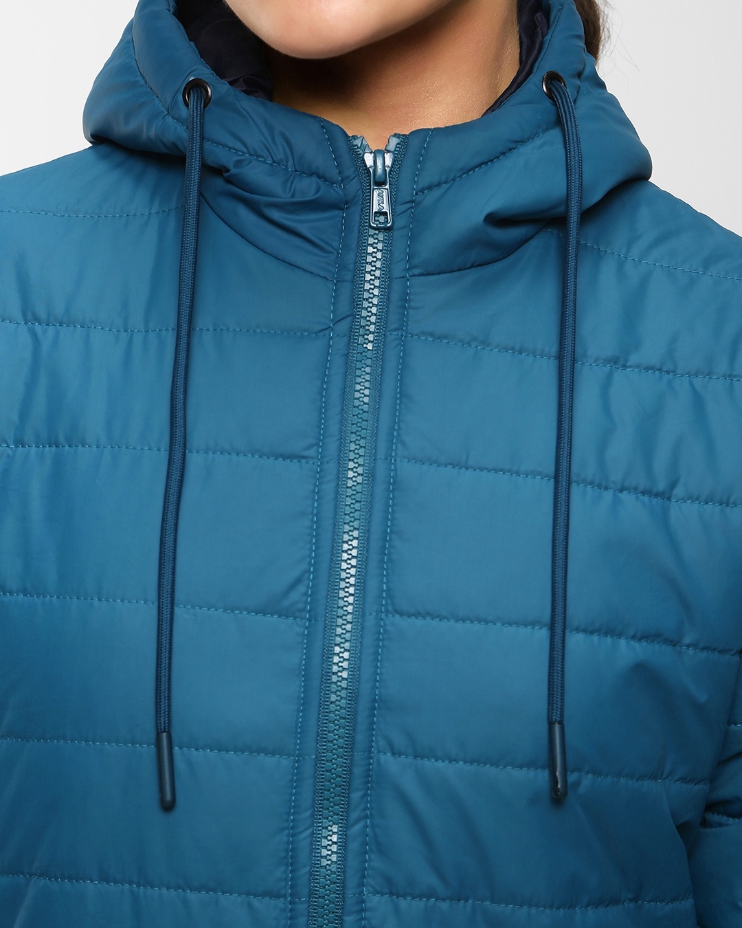 Buy Women's Deep Teal Relaxed Fit Puffer Jacket Online at Bewakoof