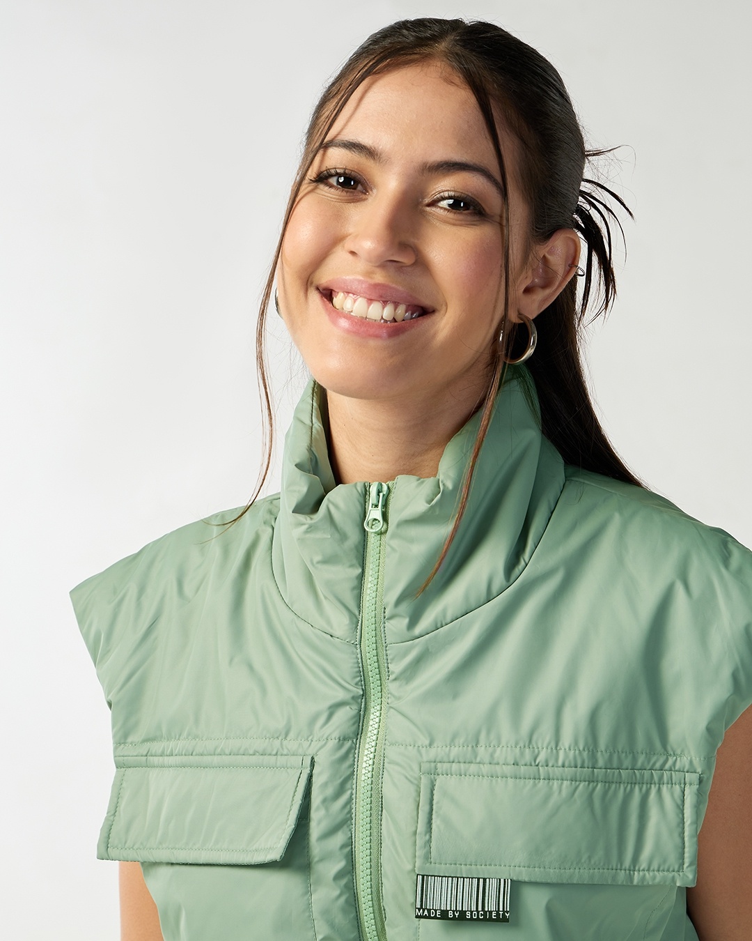 Buy Women's Green Oversized Gilet Jacket Online at Bewakoof