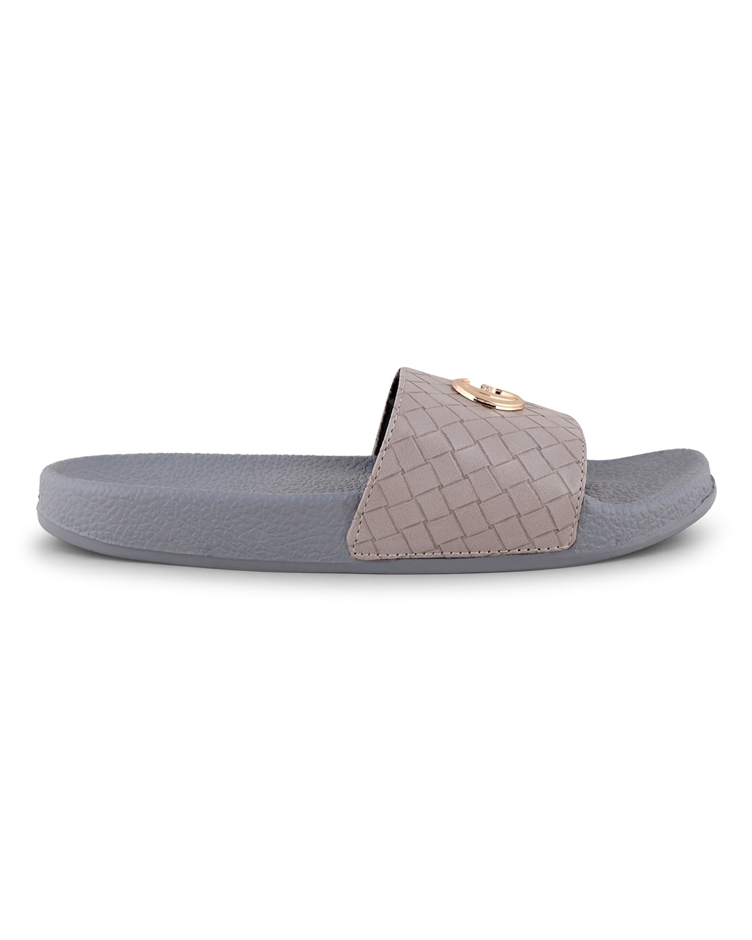 Buy Women's Grey Embellished Sliders Online in India at Bewakoof