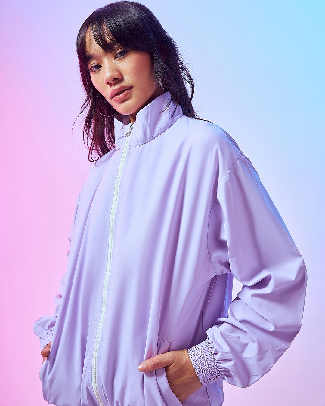 Buy Women's Lilac Oversized Jacket Online at Bewakoof