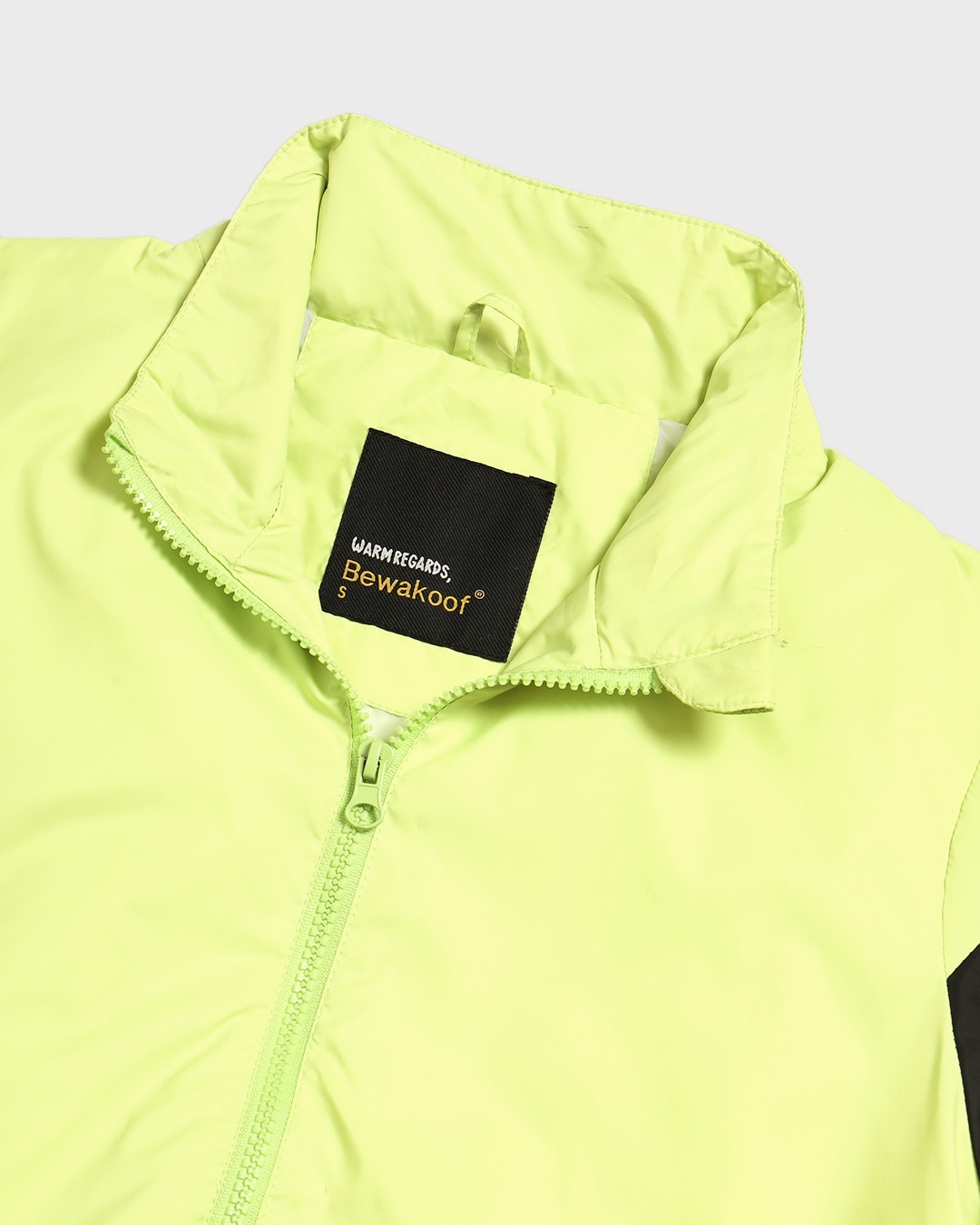 Buy Women's Lime Green Color Block Windcheater Jacket Online at Bewakoof