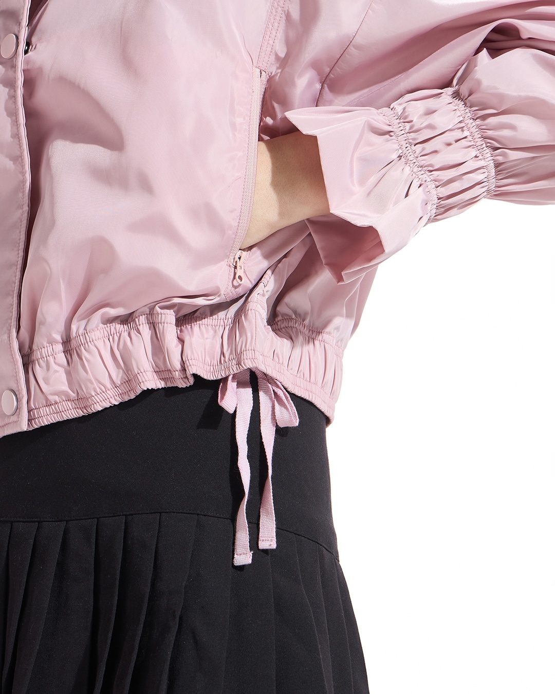 Buy Women's Peach Oversized Hooded Windcheater Jacket Online at Bewakoof