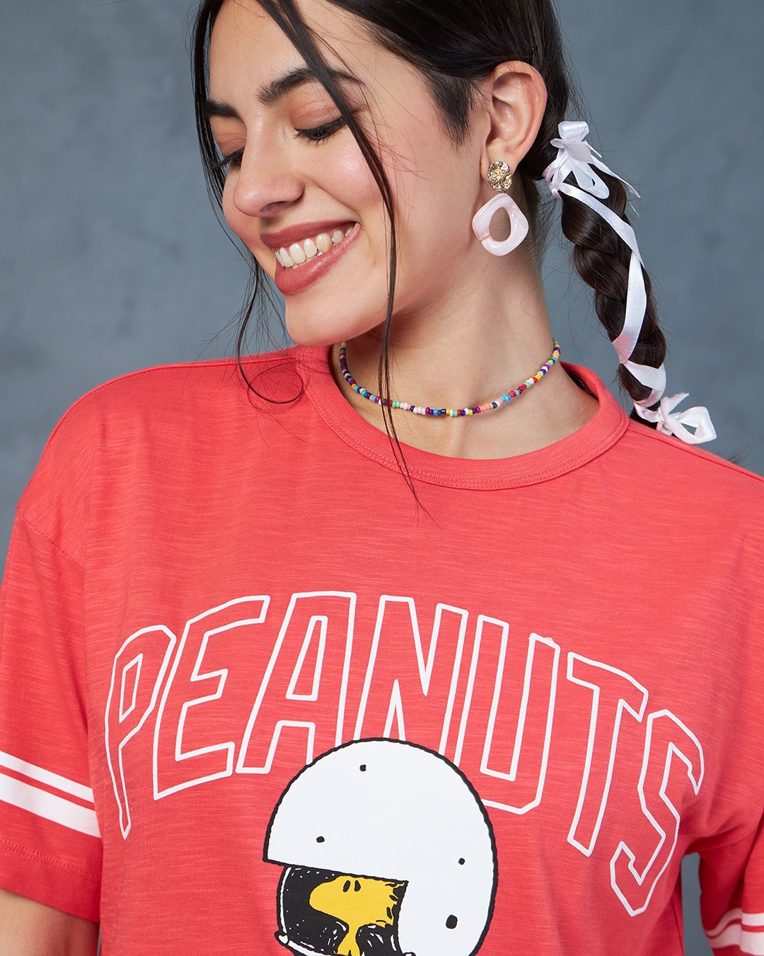 Buy Women's Deep Sea Coral Athletic Graphic Printed Oversized T-shirt ...