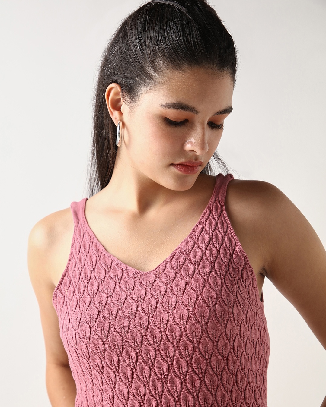 Buy Women's Pink Flat Knit Short Top Online at Bewakoof