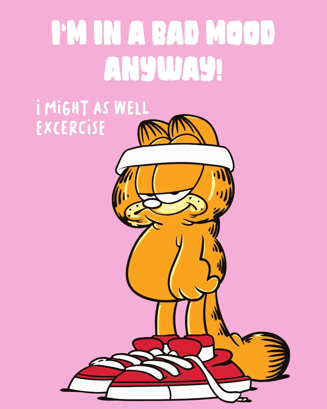 Buy Women's Pink Garfield Workout Graphic Printed Oversized T-shirt for ...