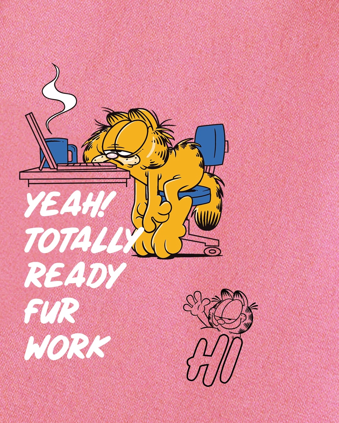 Buy Women's Pink Lazy Garfield Graphic Printed Oversized Hoodies Online ...