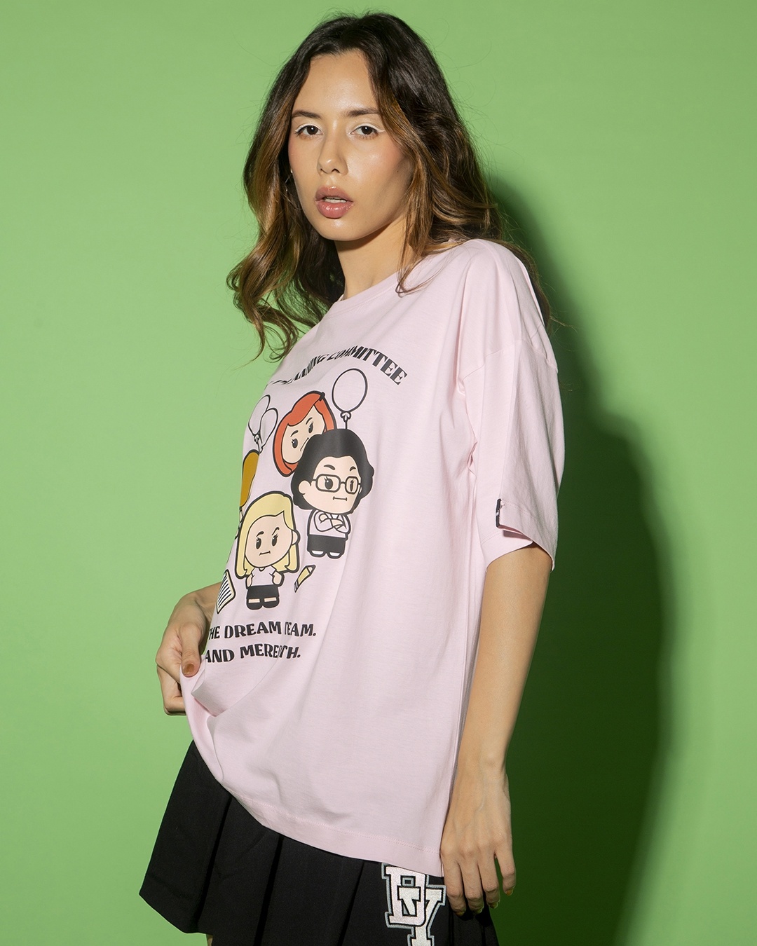 Buy Women's Pink Party Planning Committee Graphic Printed Oversized T ...