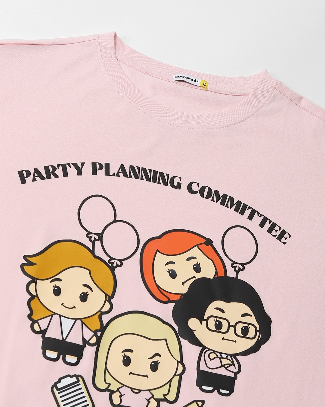 Buy Women's Pink Party Planning Committee Graphic Printed Oversized T ...