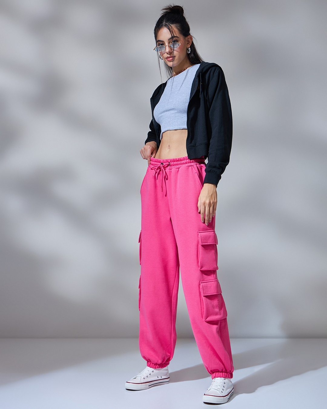 Buy Women's Pink Super Loose Fit Joggers Online at Bewakoof